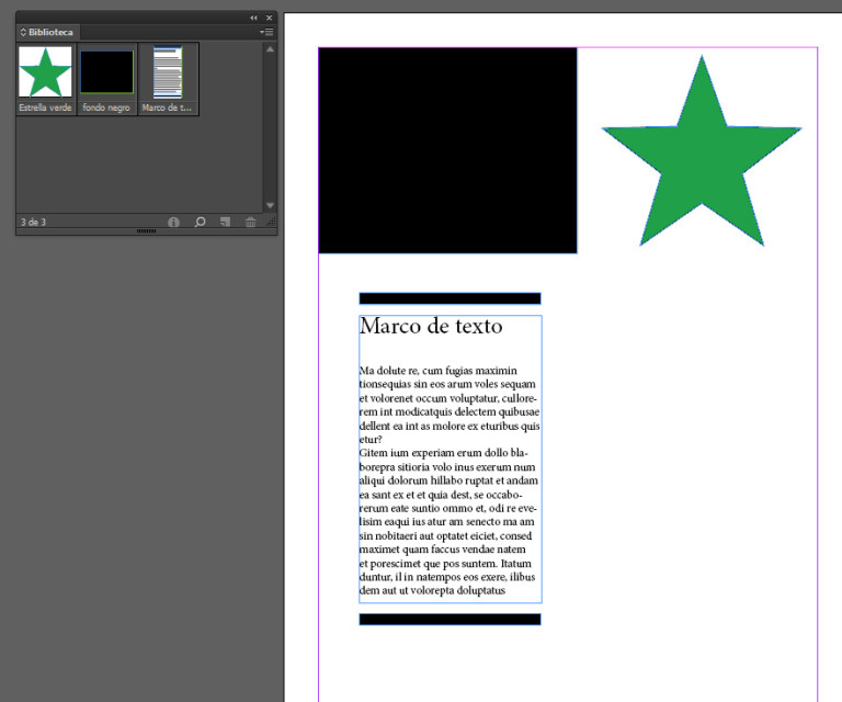 Crear nuevos documentos, libros y bibliotecas en Indesign