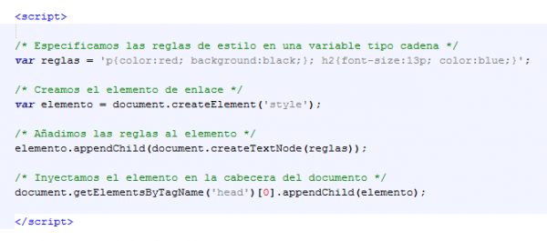 Principales métodos utilizados para incluir css en html